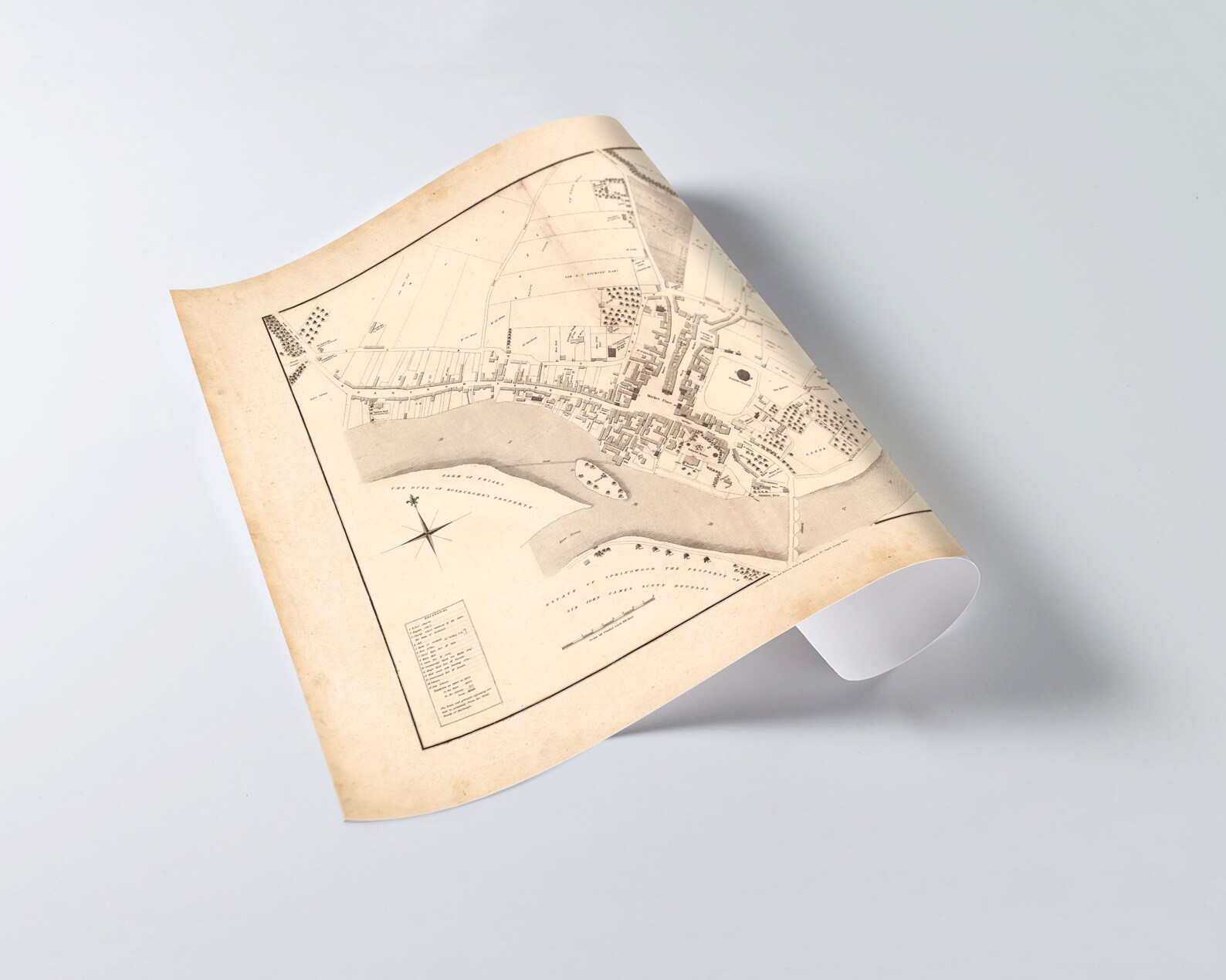 Old Map of Kelso | Old Map Print | Kelso Old Map, Kelso Vintage Map ...