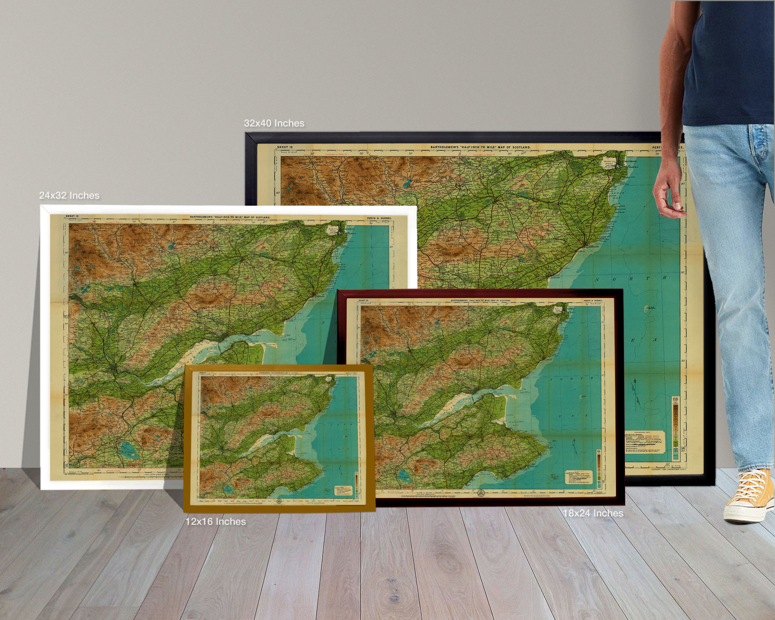 Old Map of Fife & Angus Dundee, St. Andrews, Arbroath, Perth ...