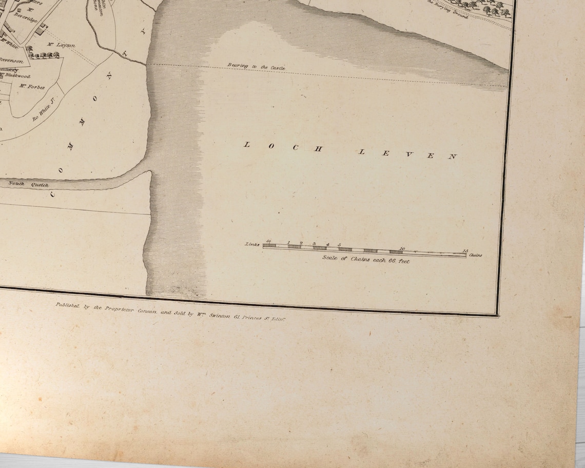 Old Map of Kinross | Old Map Print | Kinross Old Map, Kinross Vintage ...