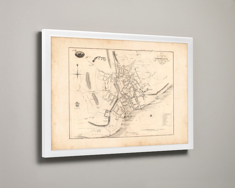 Arbroath Antique Map Fine Art Print Antique Map of Aberbrothock, Angus ...