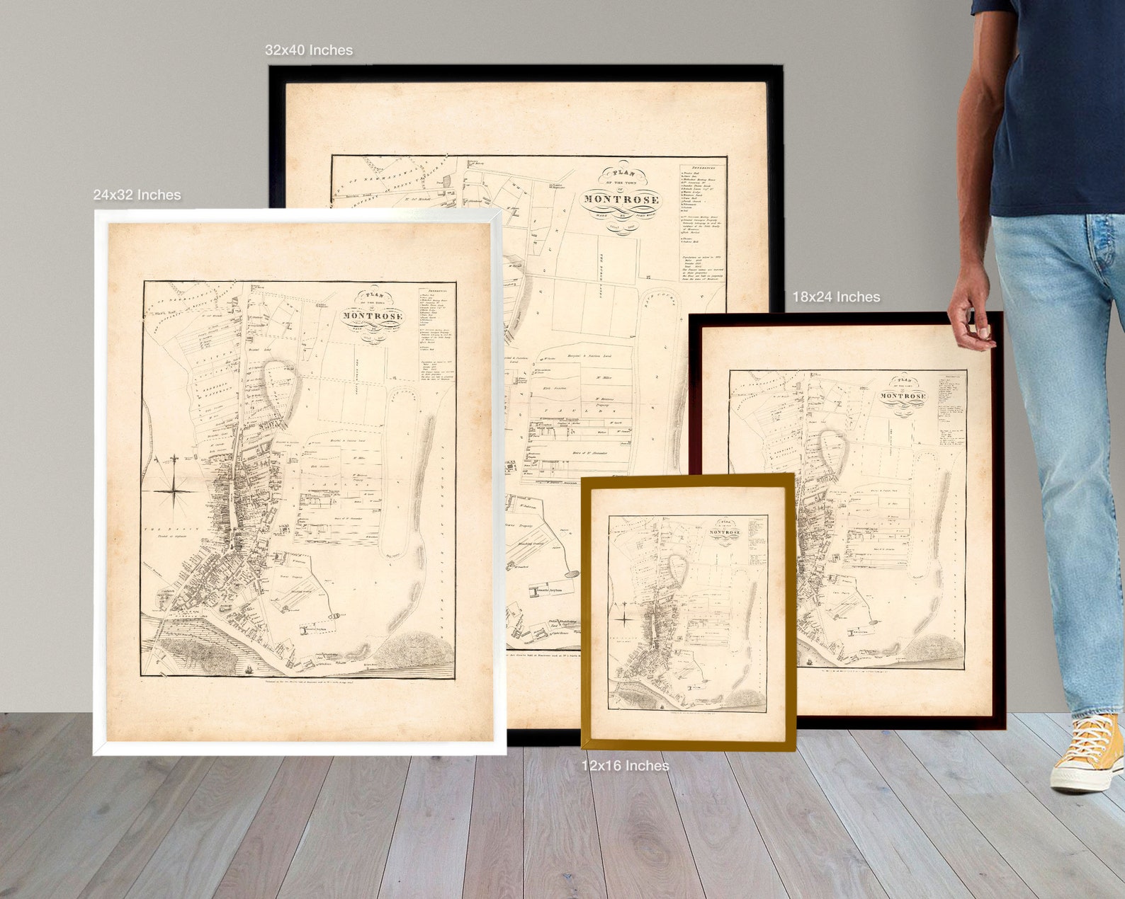 Old Map of Montrose | Fine Art Print | Vintage Town Survey in Angus ...