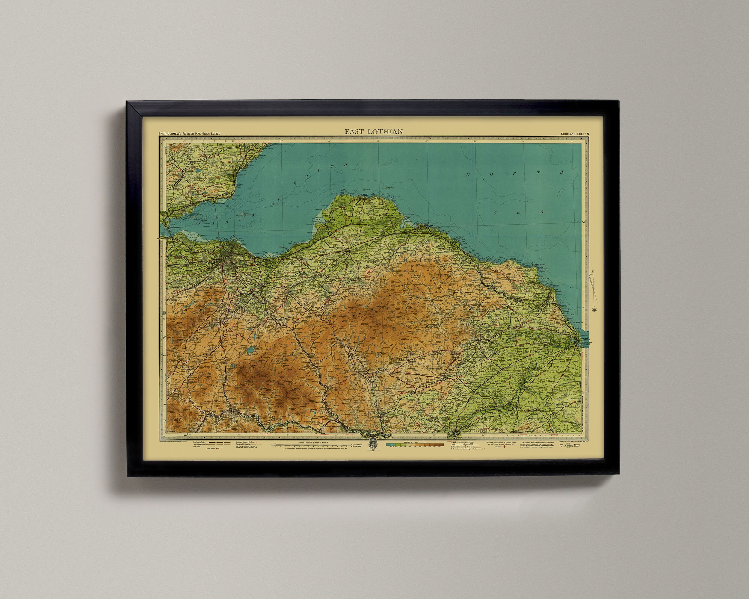 East Lothian Old Map of Lothians, Leith, Musselburgh, North Berwick ...