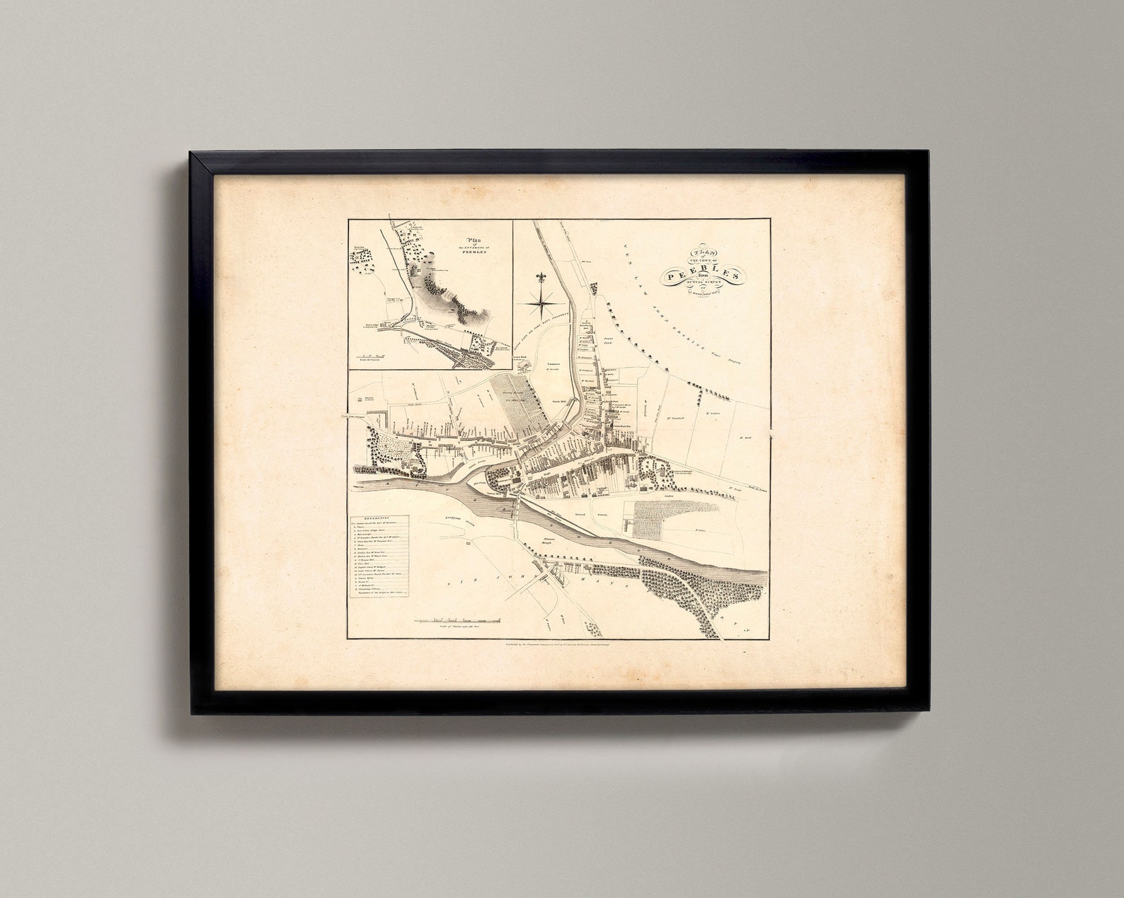 Old Map of Peebles | Old Map Print | Peebles Old Map, Peebles Vintage ...