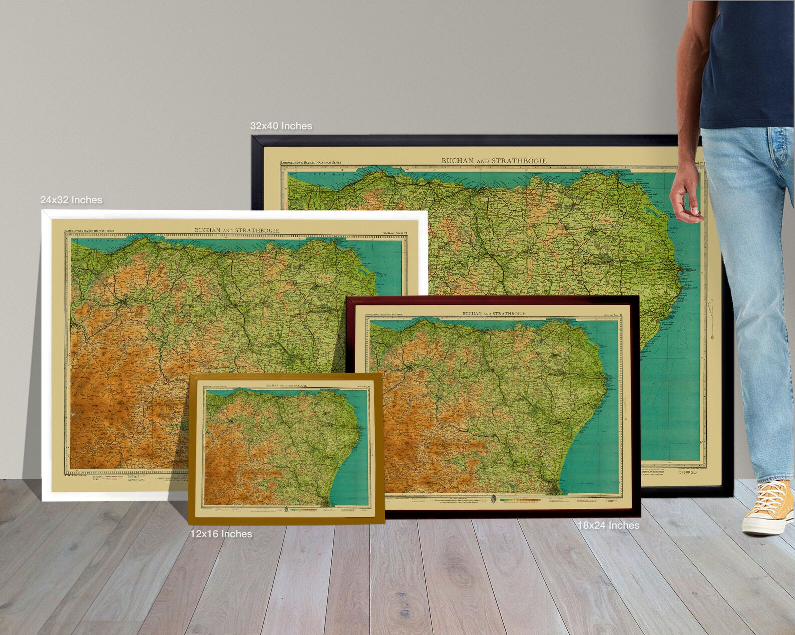 Old Map Shows Aberdeen, Inverurie, Peterhead, Fraserburgh, Keith, Insch ...