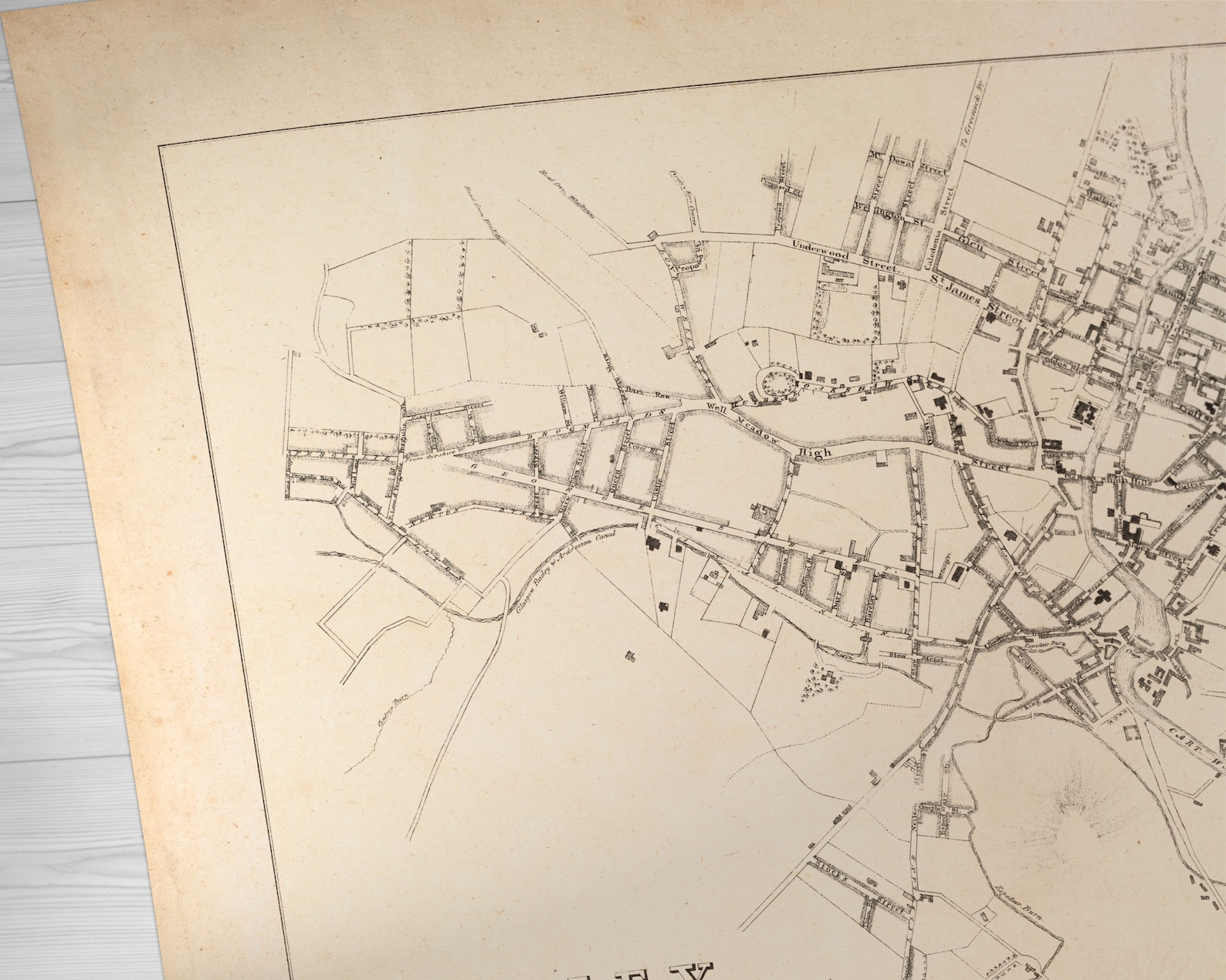 Old Map of Paisley Fine Art Print Vintage Town Survey in Renfrewshire ...