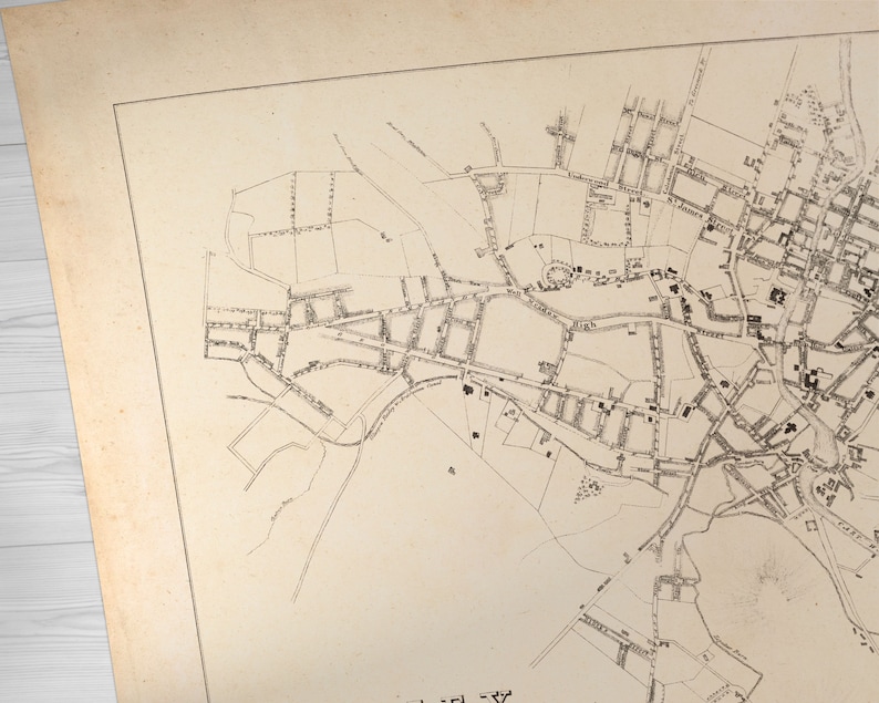Old Map of Paisley | Fine Art Print | Vintage Town Survey in ...
