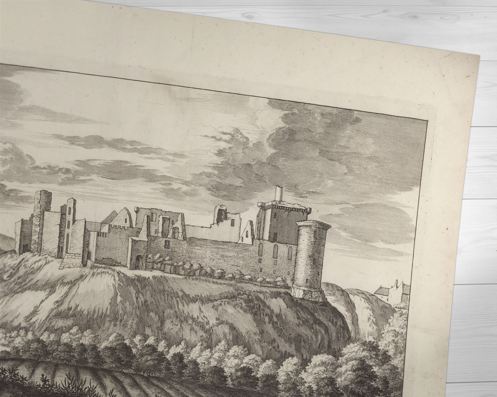 The Prospect of Bothwell Castle Historical Scottish Town Drawing ...