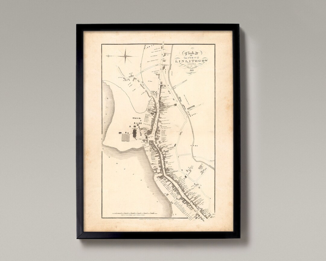 Old Map of Linlithgow | Old Map Print | Linlithgow Old Map, Linlithgow ...