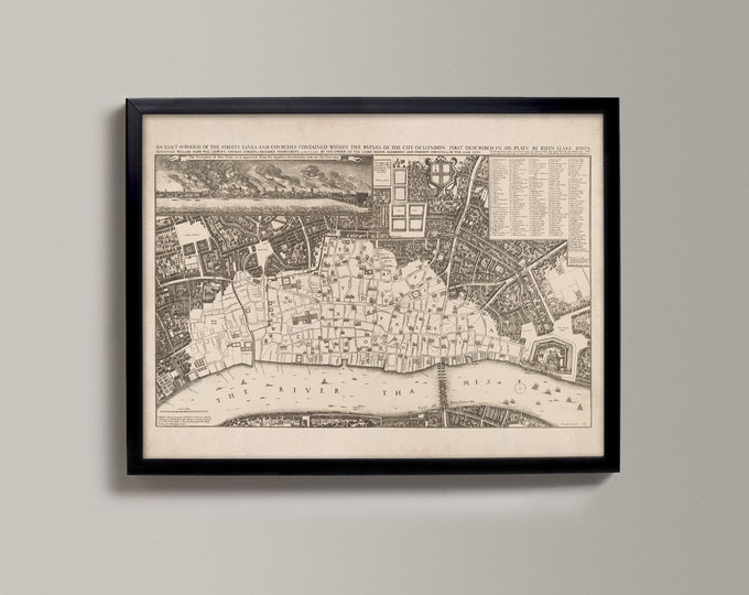 Cruchley's New PLAN of LONDON Stadtplan von LONDON, georgianischer ...