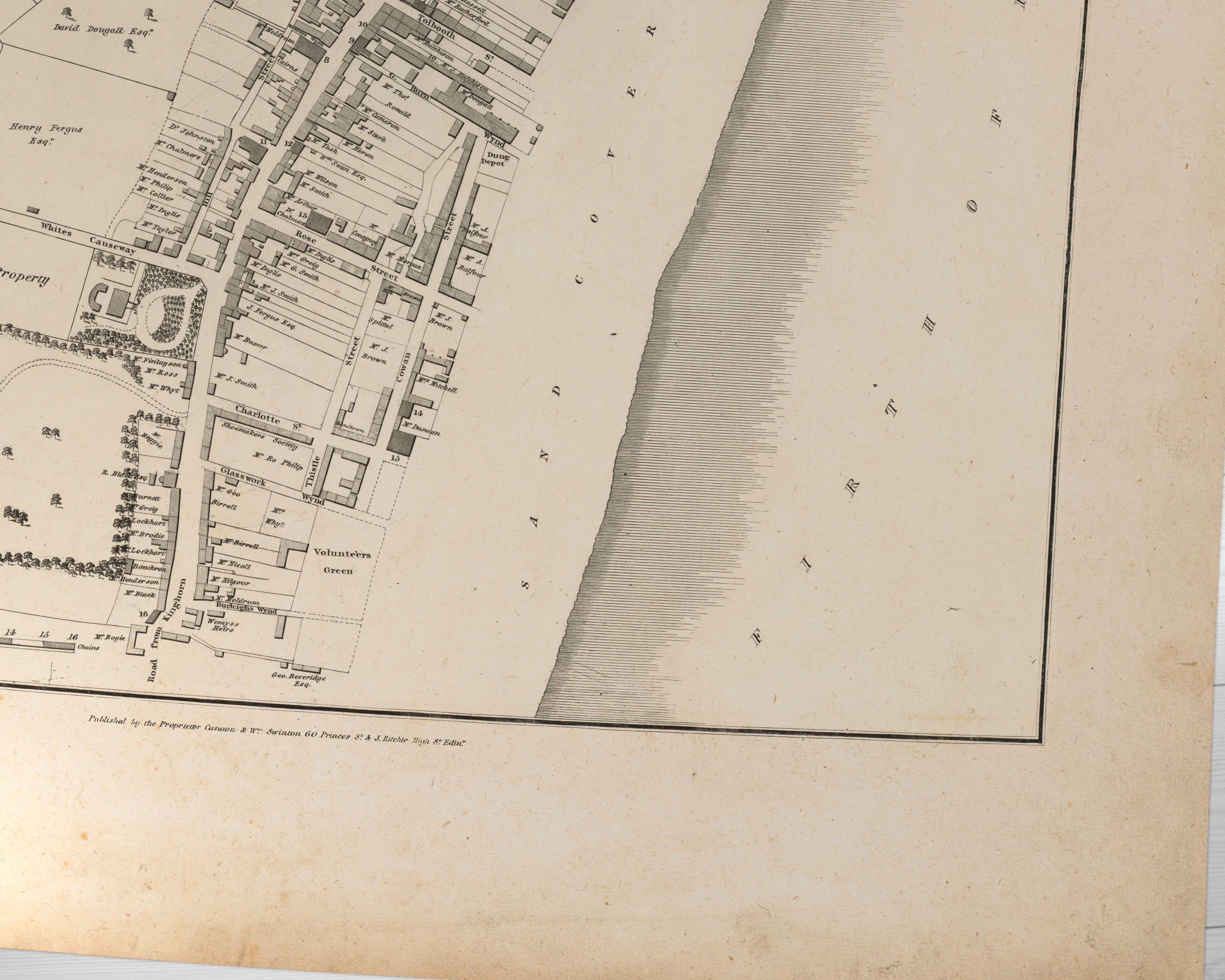 Large Map Of Kirkcaldy Scotland