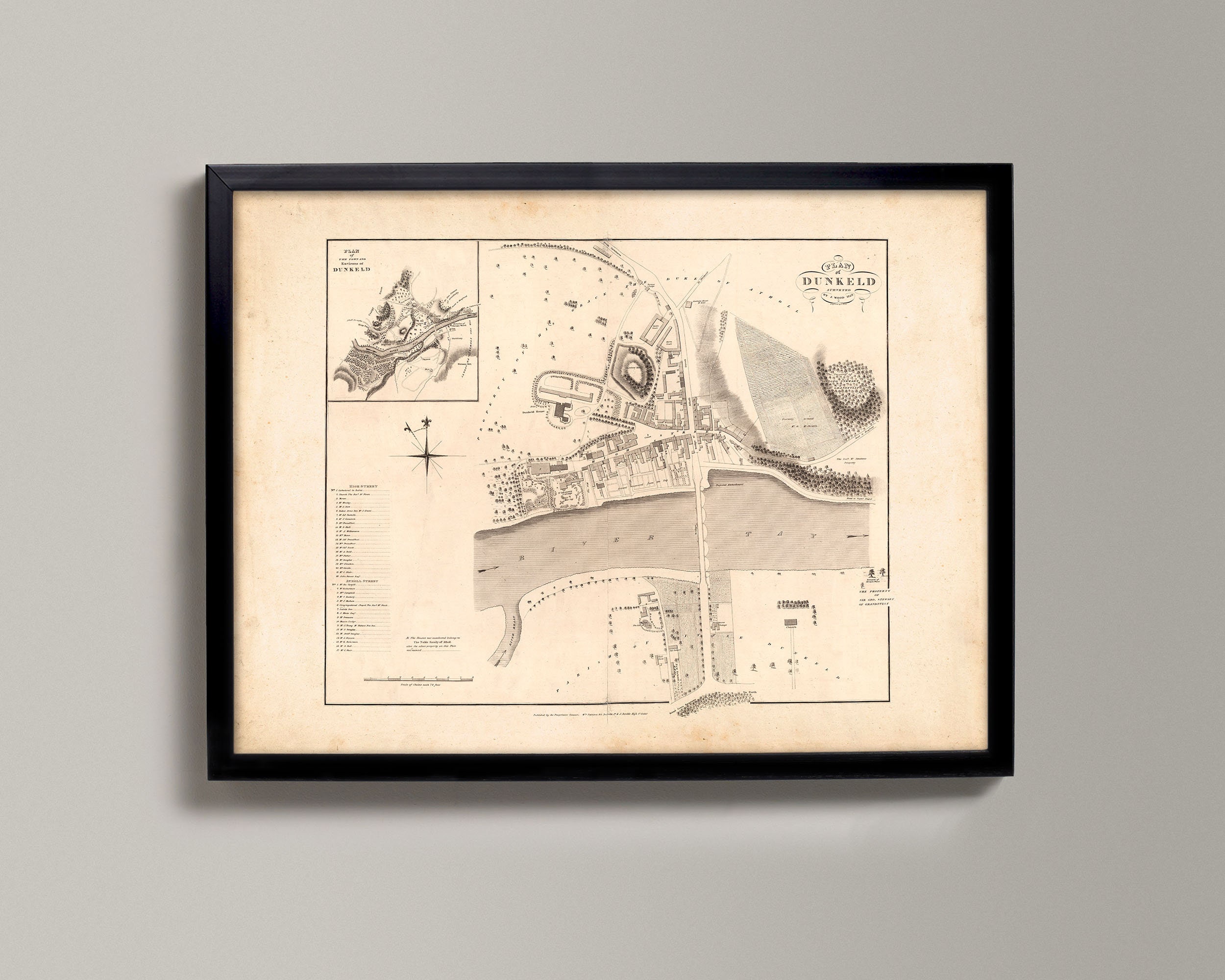 Old Map of Dunkeld | Old Map Print | Dunkeld Old Map, Dunkeld Vintage ...