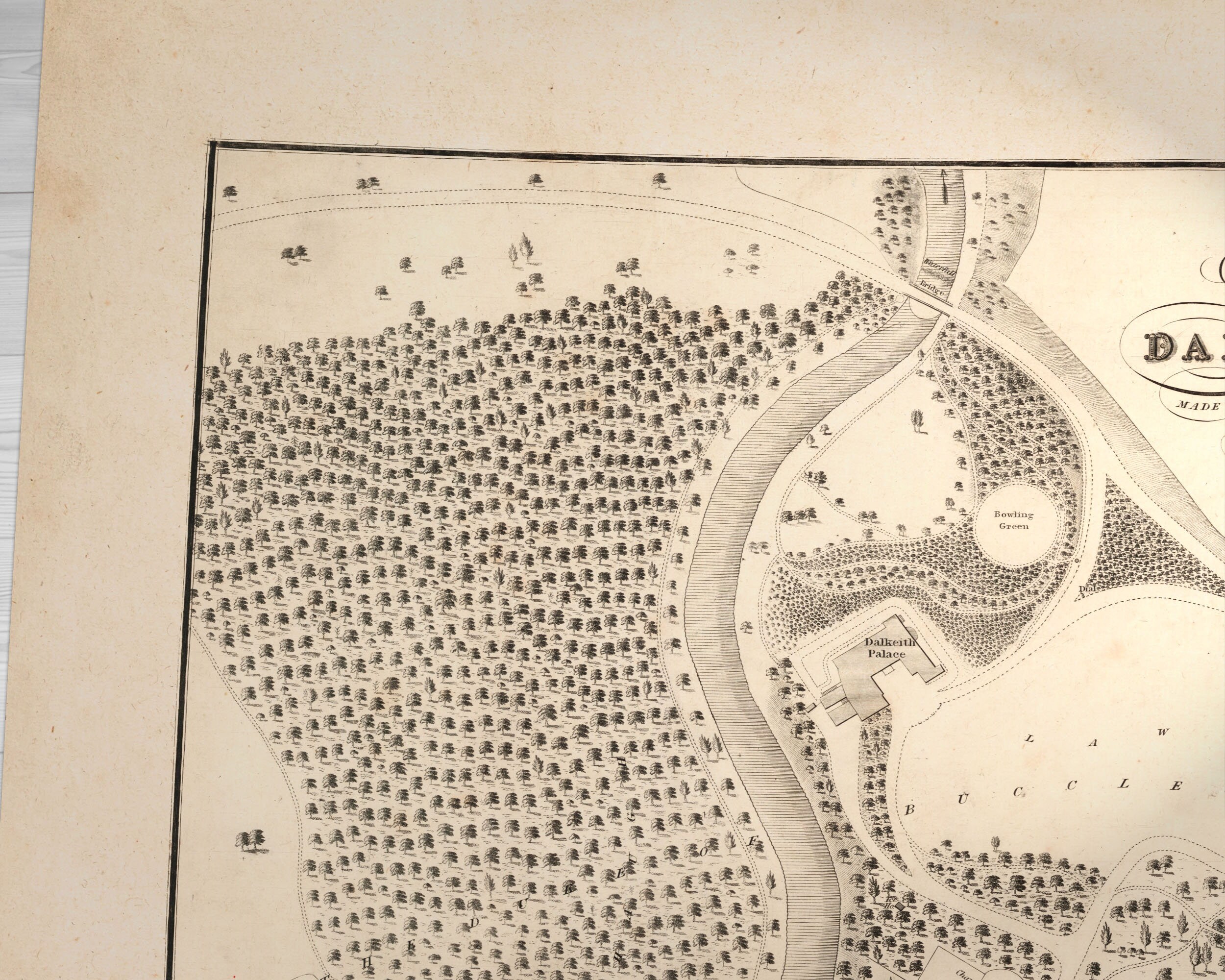Dalkeith, Edinburgh Antique Town Plan Fine Art Print Old, Vintage Map ...