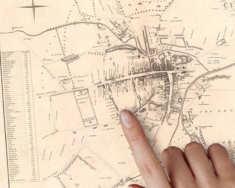 Cupar old town plan Fine Art Print Antique vintage map | Etsy