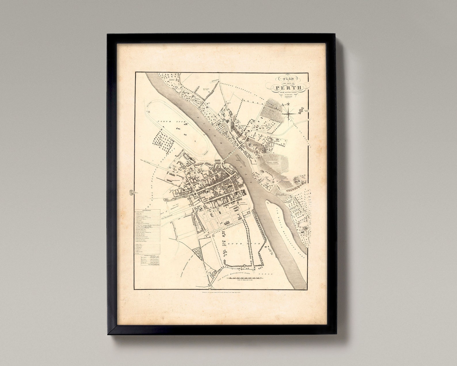 Old Map of Perth Old Map Print Perth Old Map, Perth Vintage Map, Perth ...