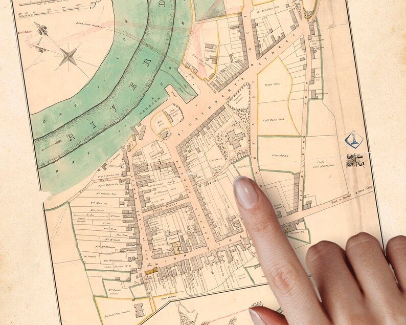 Old Map Of Kirkcudbright Old Map Print Kirkcudbright Map | Etsy