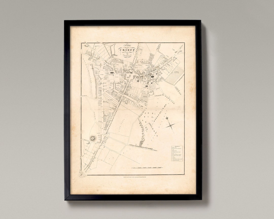 Old Map of Crieff | Old Map Print | Crieff Old Map, Crieff Vintage Map ...