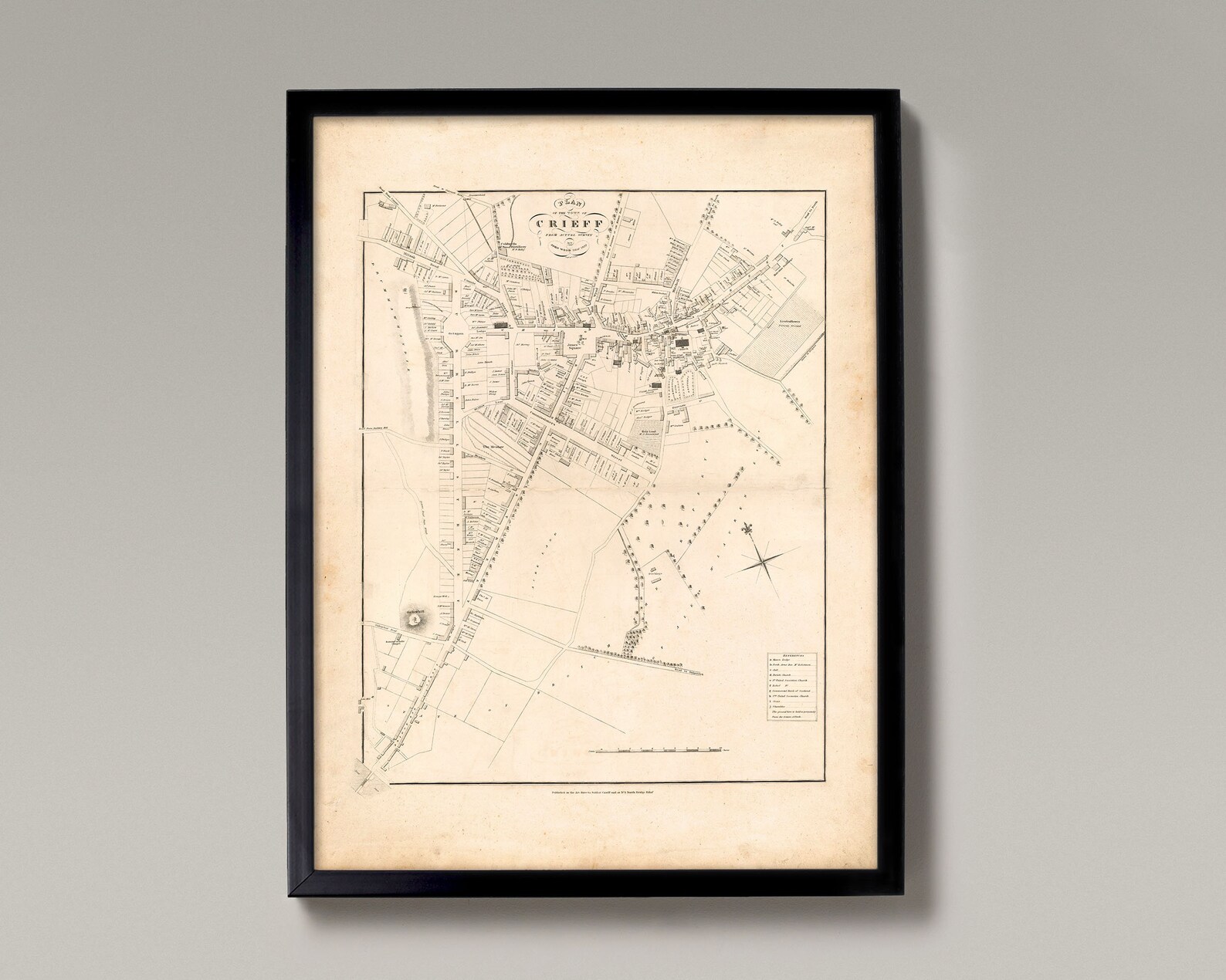 Old Map of Crieff | Old Map Print | Crieff Old Map, Crieff Vintage Map ...