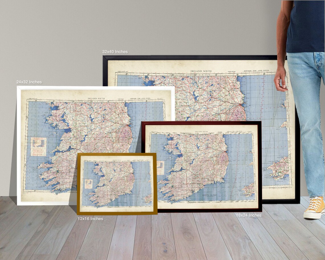 Old Map of Ireland Wwii-era Map of UK British War Office - Etsy UK