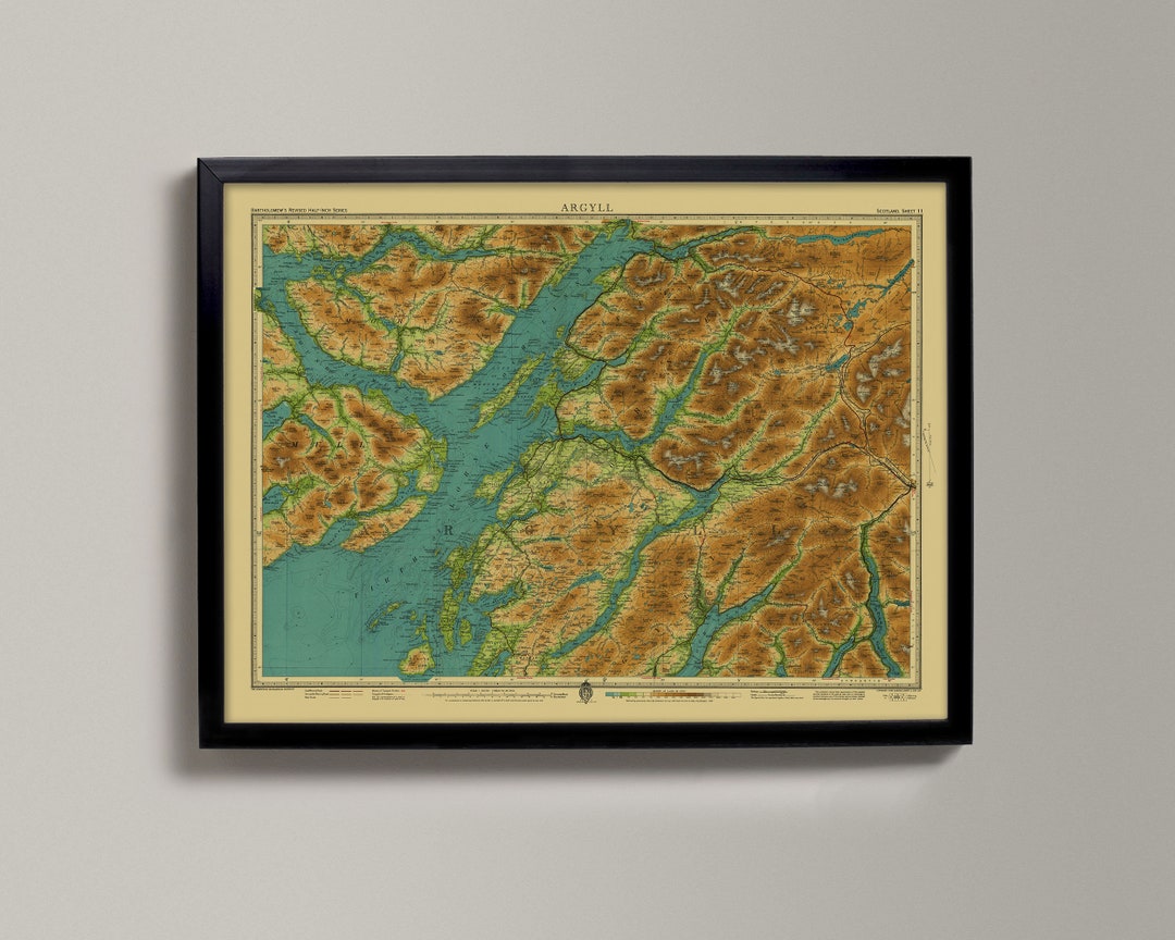 Old Map Argyll | Print Shows Oban, Lismore, Port Appin, Dunbeg, Kilmore ...