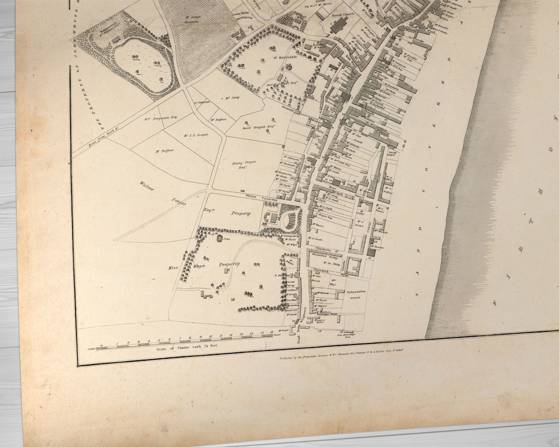 Old Map of Kirkcaldy Giclée Fine Art Print Antique Town - Etsy UK