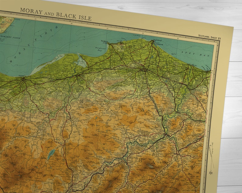 Old Map of Moray & Black Isle | Inverness, Fortrose, Dingwall, Grantown ...