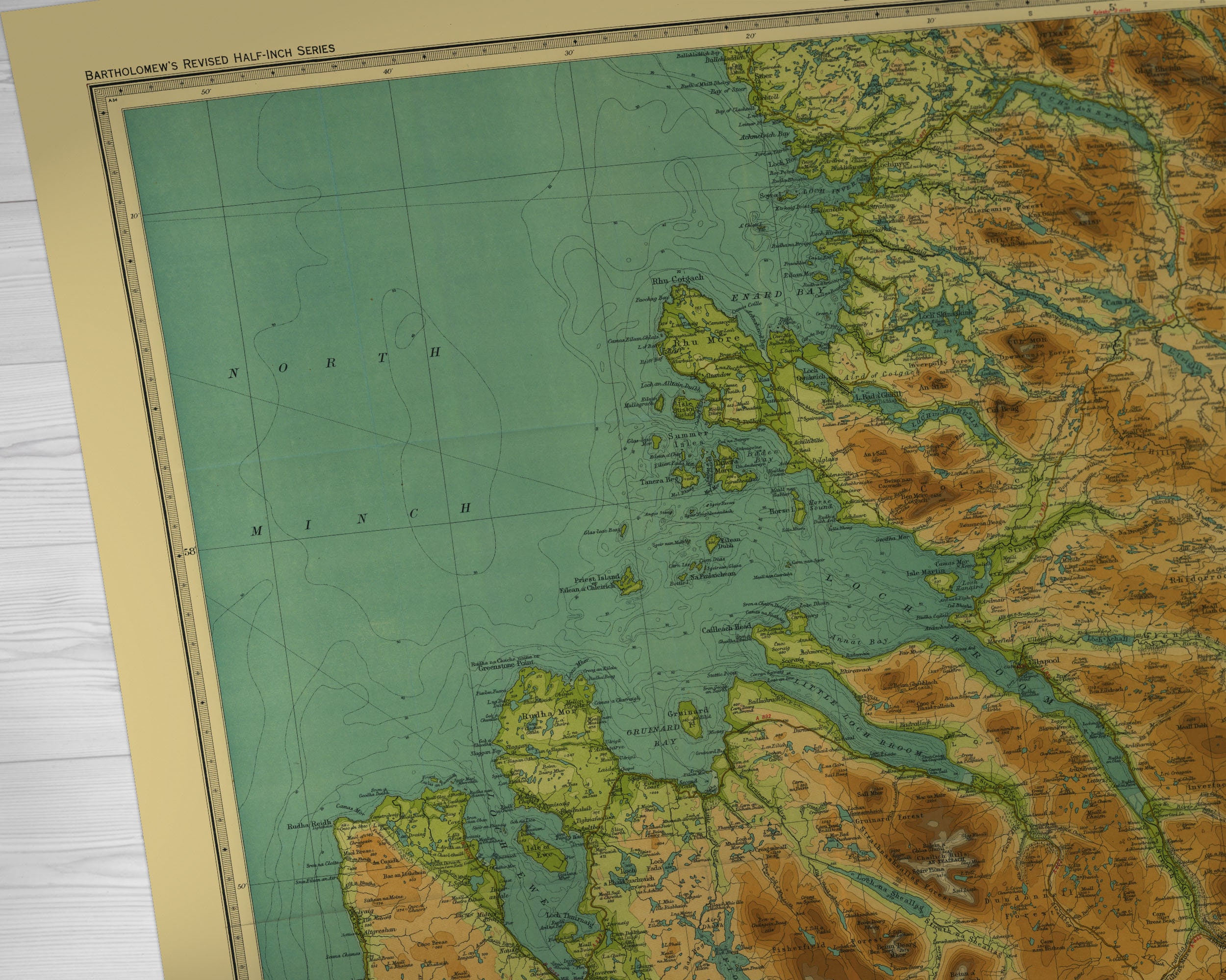 Loch Broom Old Map of Ullapool Gairloch Poolewe Asynt - Etsy UK