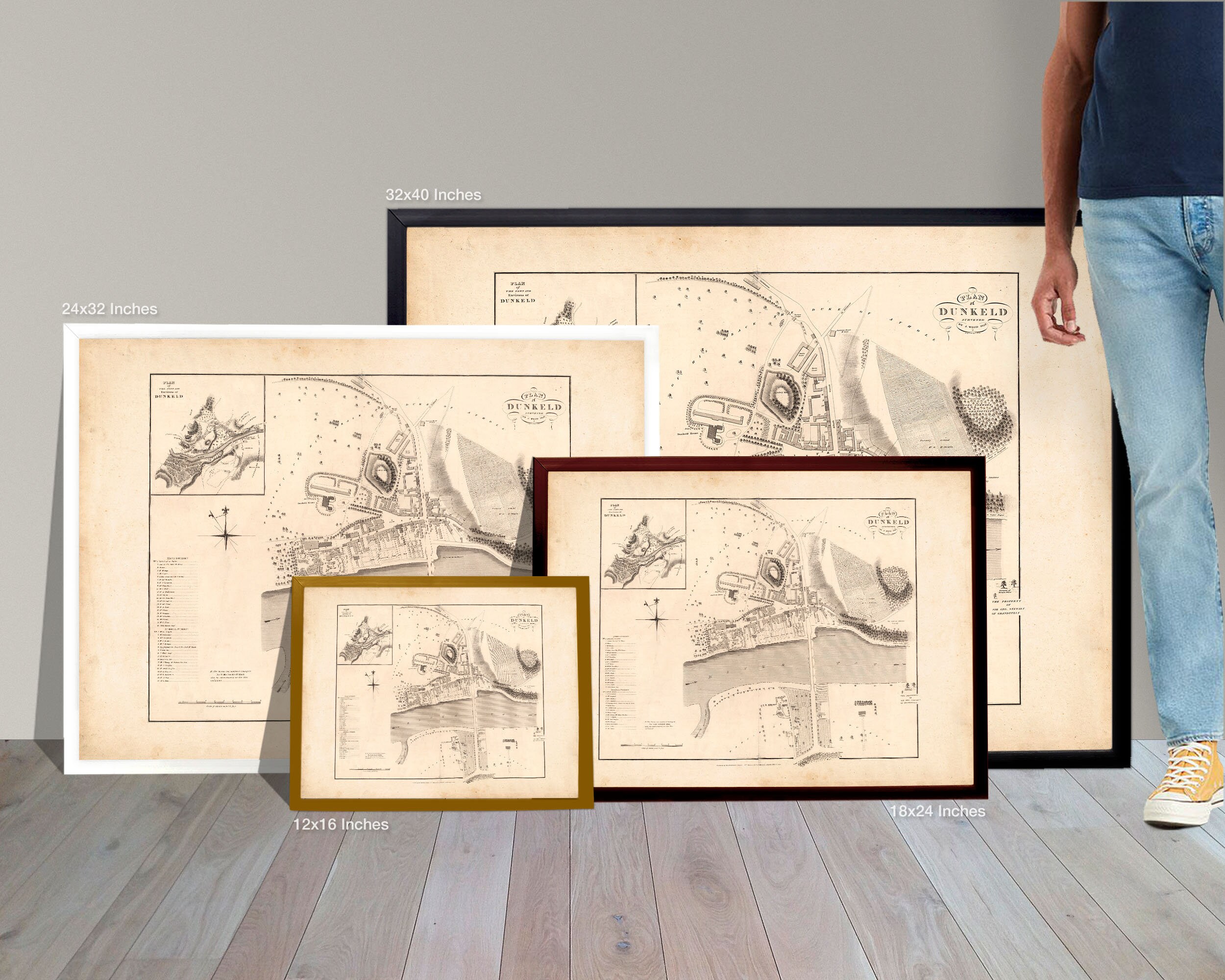Old Map of Dunkeld | Old Map Print | Dunkeld Old Map, Dunkeld Vintage ...