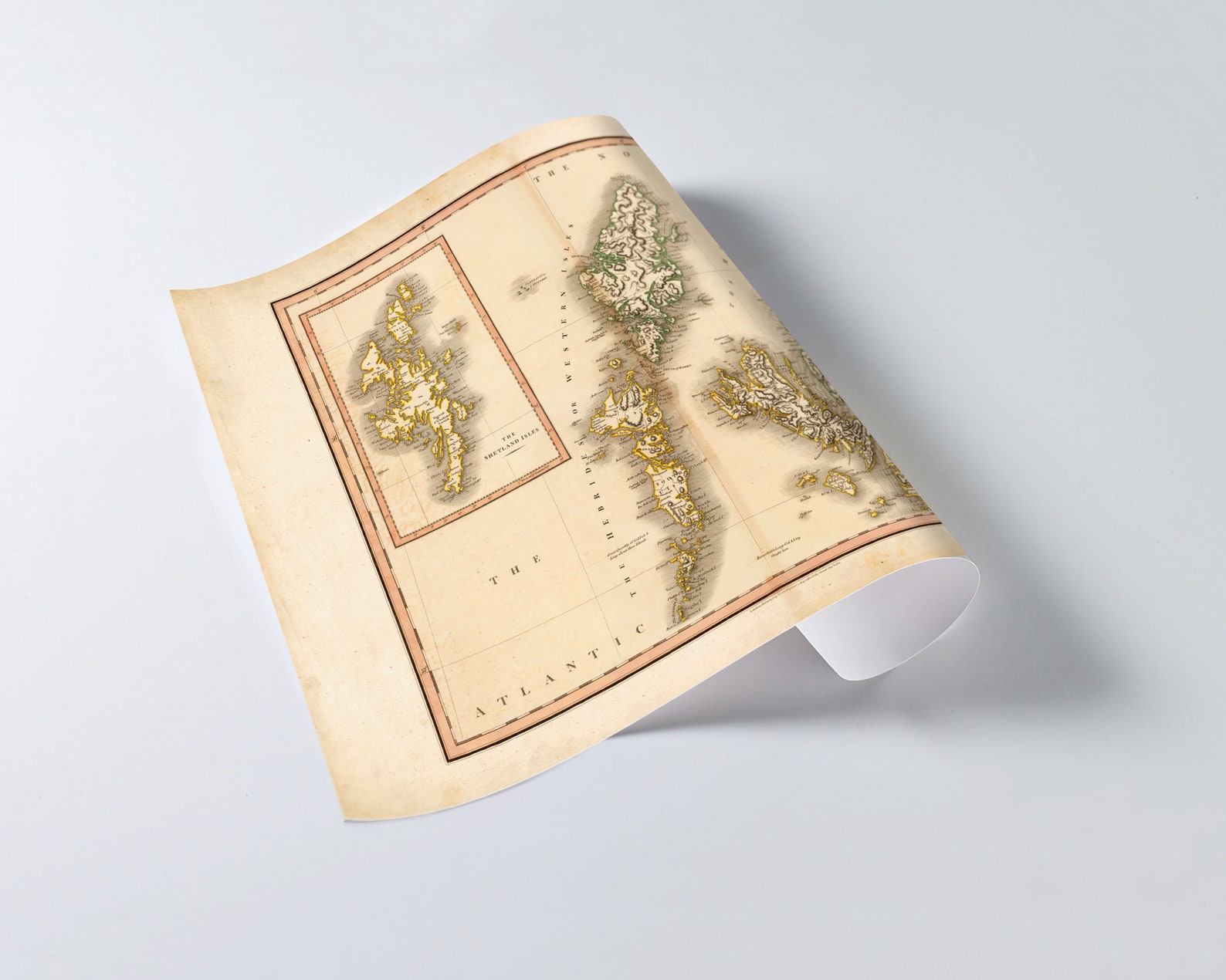 Antique Map of the Outer Hebrides | Map Print Shows; Isle of Lewis ...