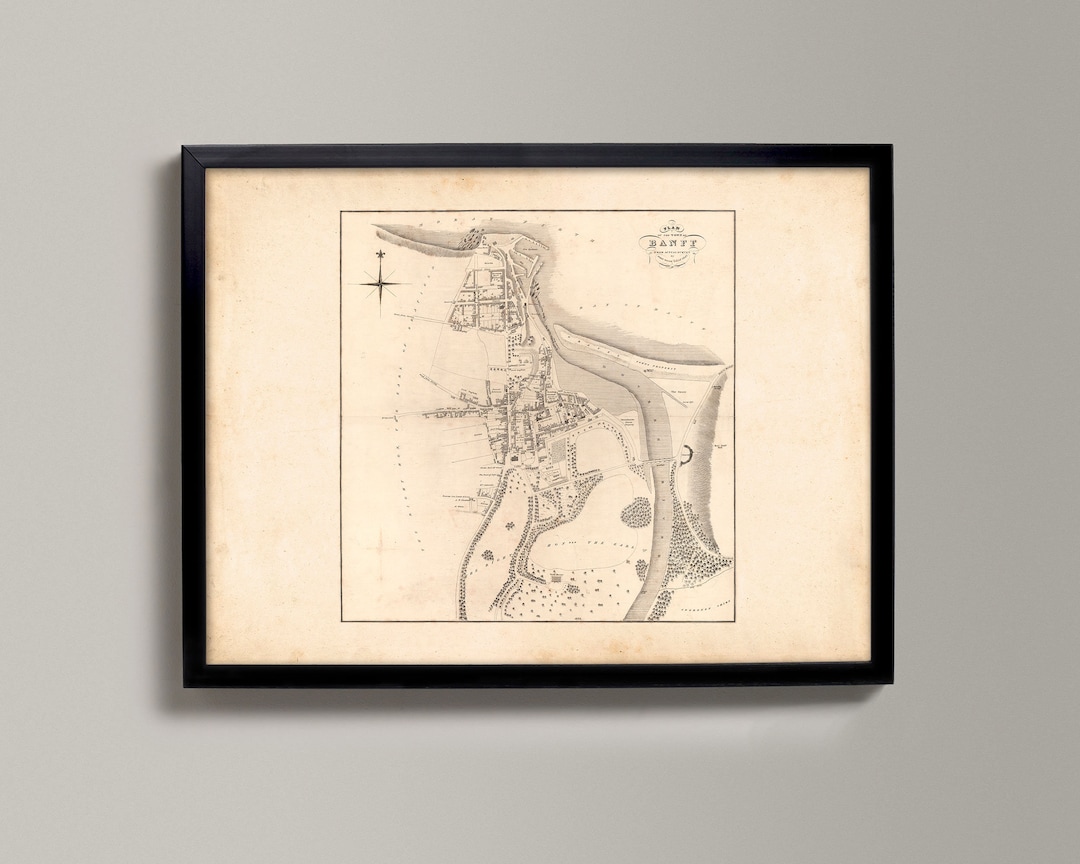 Banff Old Map| Fine Art Print | Vintage Map of Banff, Moray, Morayshire ...