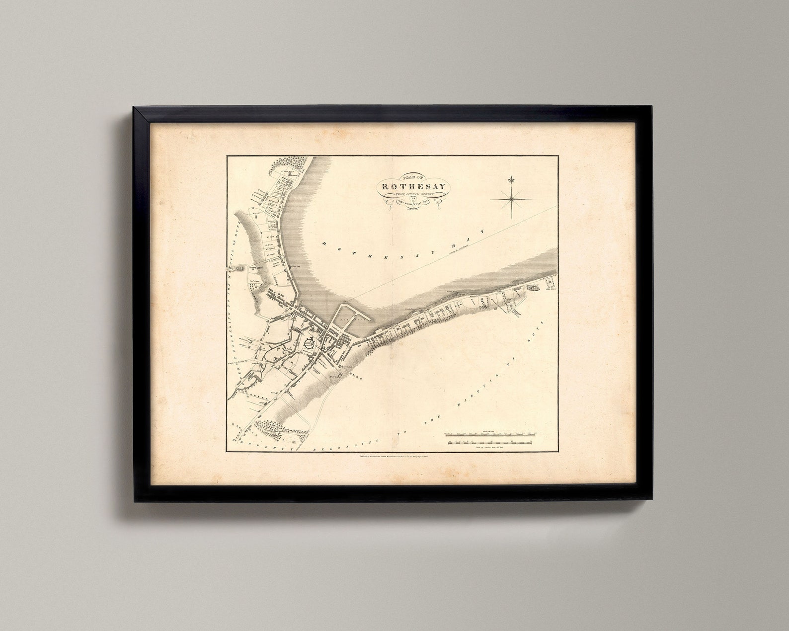 Old Map of Rothesay | Old Map Print | Rothesay Old Map, Rothesay ...