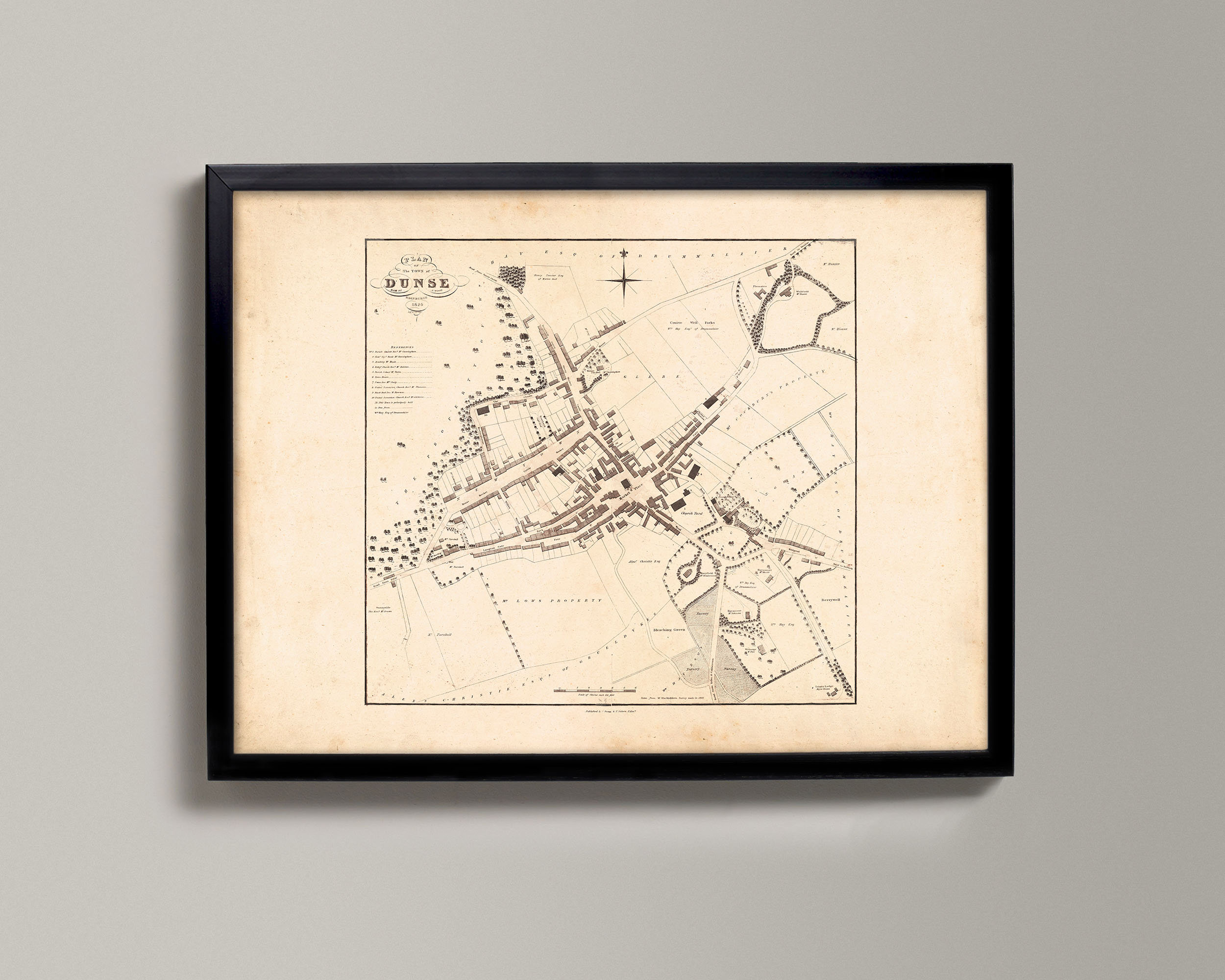 Duns Historical Old Map Giclée Fine Art Print Vintage Town - Etsy New ...