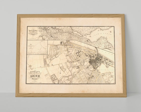 Old Map Of Leith Old Map Print Leith Old Map Leith | Etsy