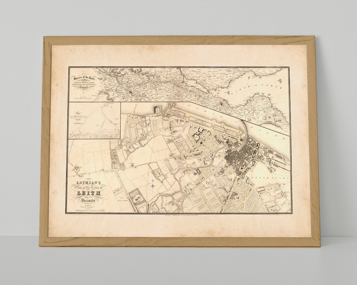 Old Map Of Leith Old Map Print Leith Old Map Leith | Etsy