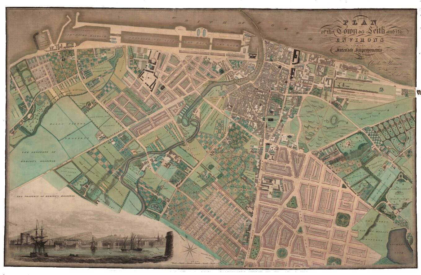 Old Map of Leith Fine Art Print vintage town survey in | Etsy