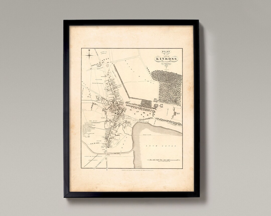 Old Map of Kinross | Old Map Print | Kinross Old Map, Kinross Vintage ...