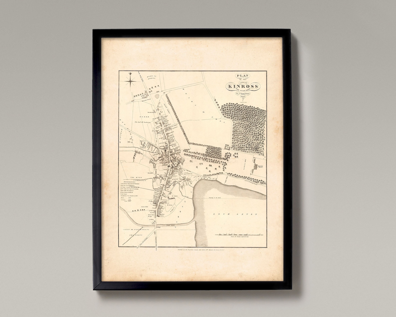 Old Map of Kinross | Old Map Print | Kinross Old Map, Kinross Vintage ...