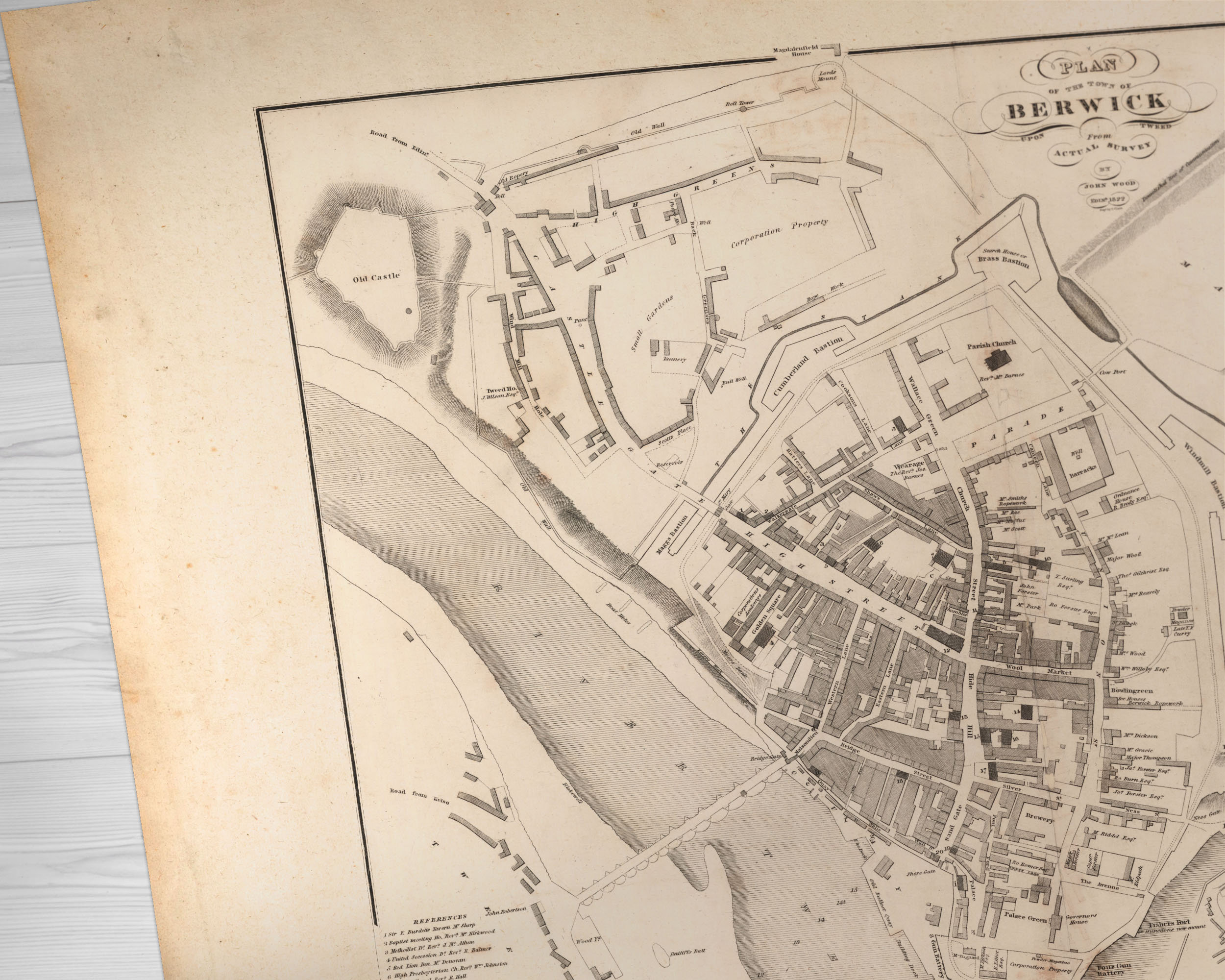 Old Map of Berwick Fine Art Print Vintage Old Map of - Etsy UK