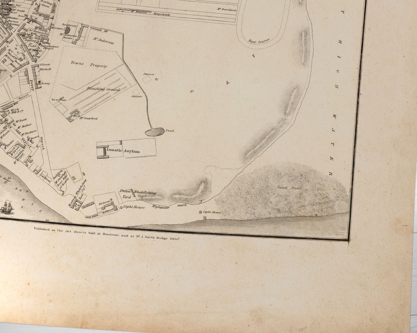 Old Map of Montrose | Fine Art Print | Vintage Town Survey in Angus ...