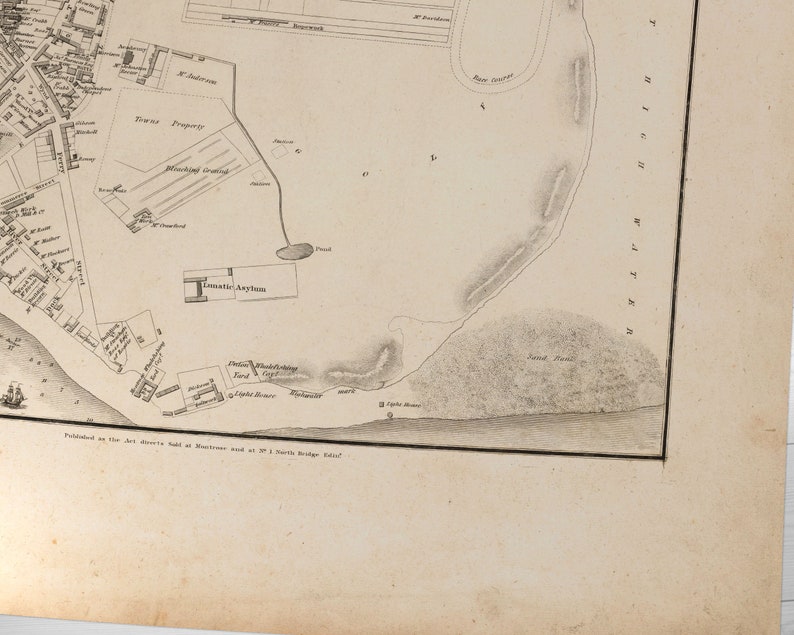 Old Map of Montrose Fine Art Print Vintage Town Survey in Angus ...