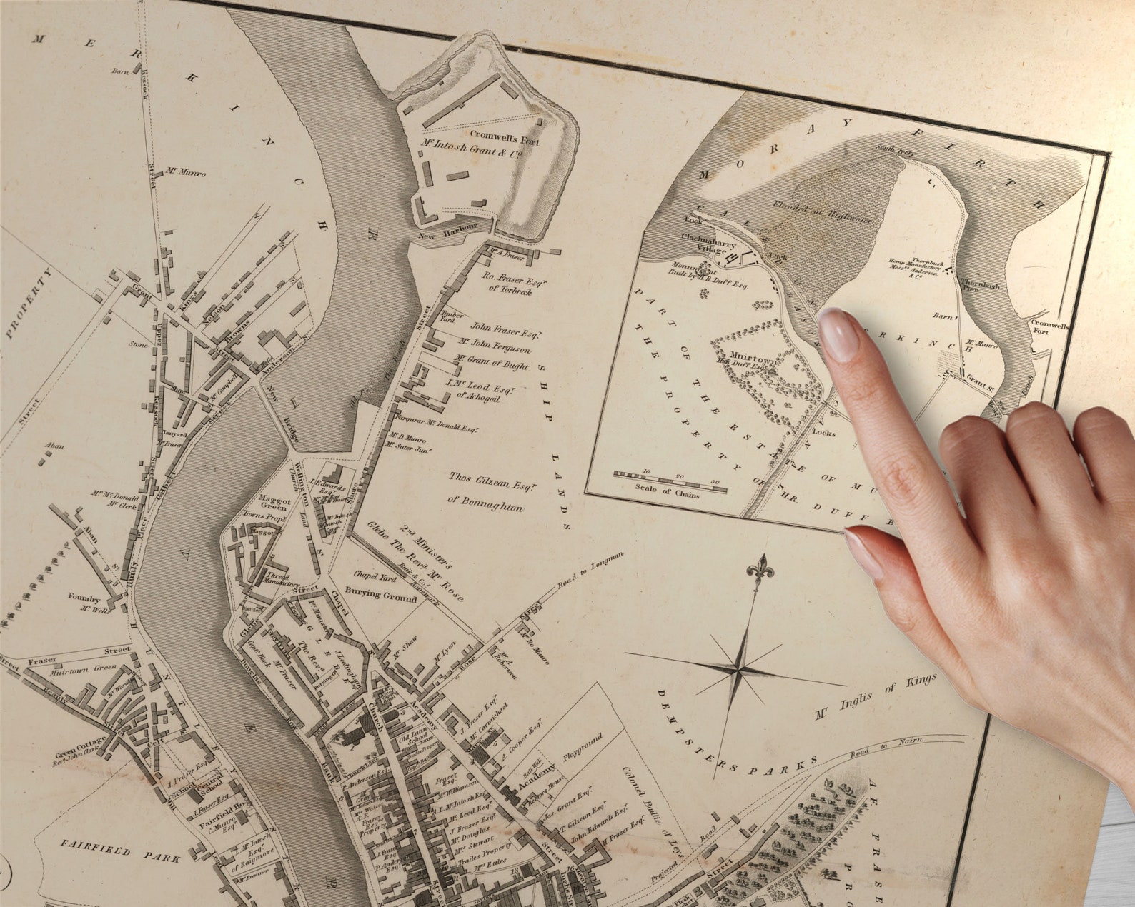 Old Map of Inverness Old Map Print Inverness Old Map, Inverness Gift ...