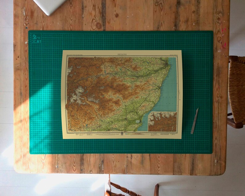 Old Map of Deeside Aberdeen, Stonehaven, Braemar, Ballater, Tomintoul ...