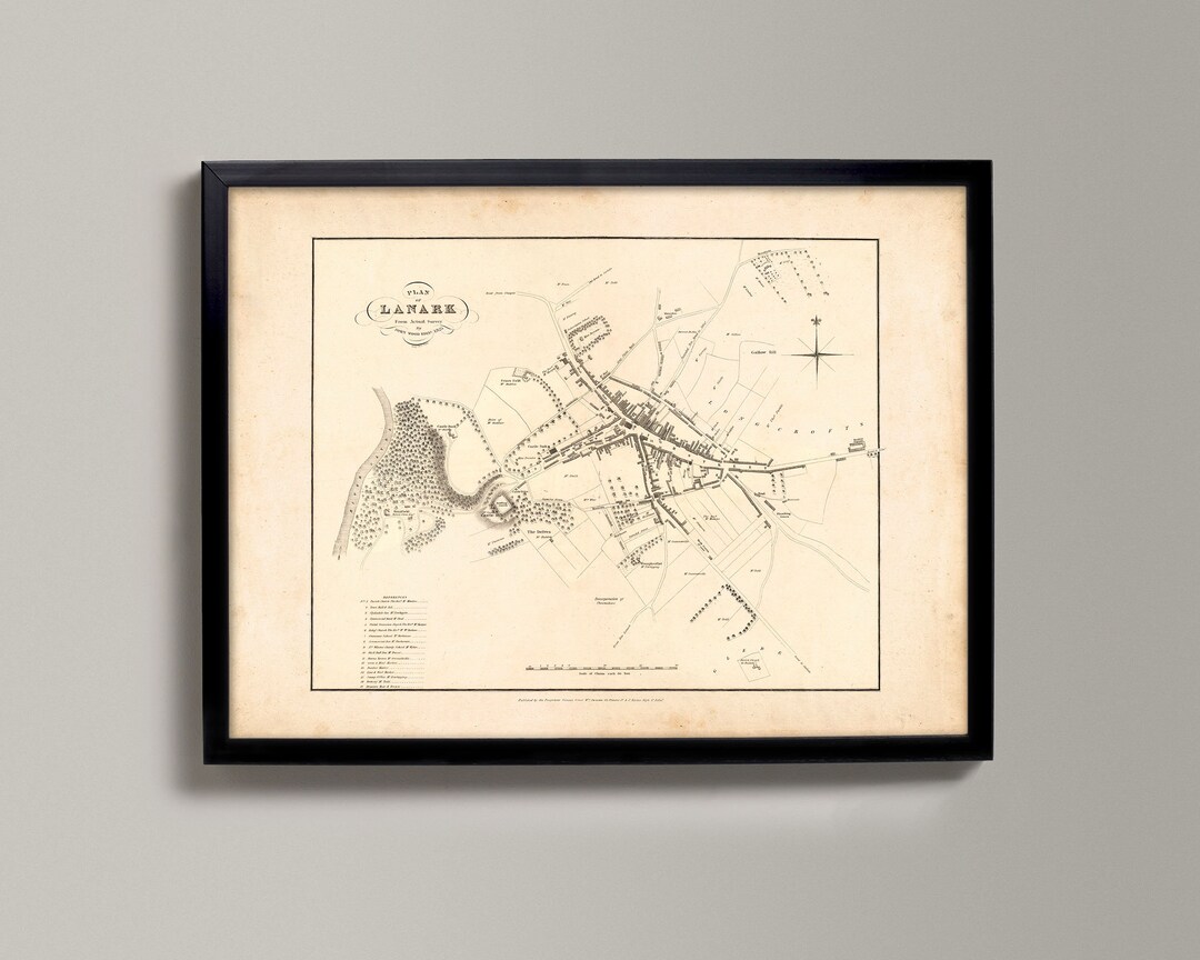 Old Map of Lanark | Old Map Print | Lanark Old Map, Lanark Vintage Map ...