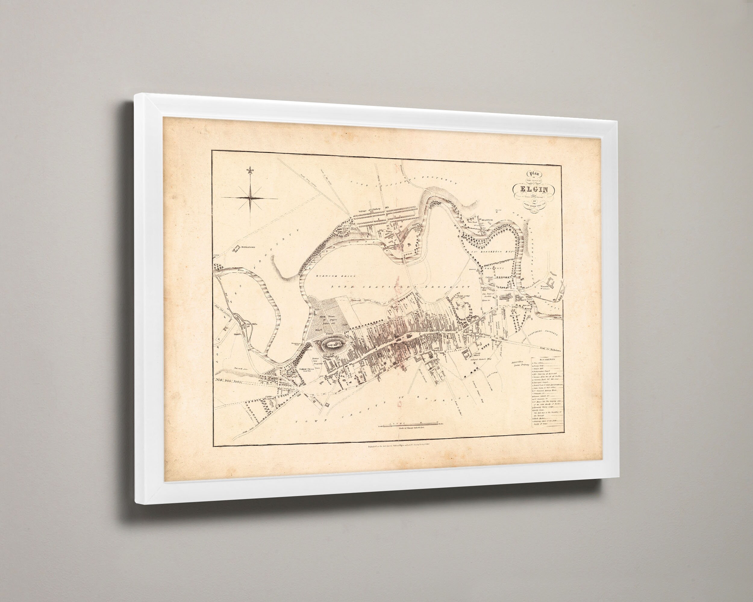 Old Map of Elgin | Old Map Print | Elgin Old Map, Elgin Vintage Map ...