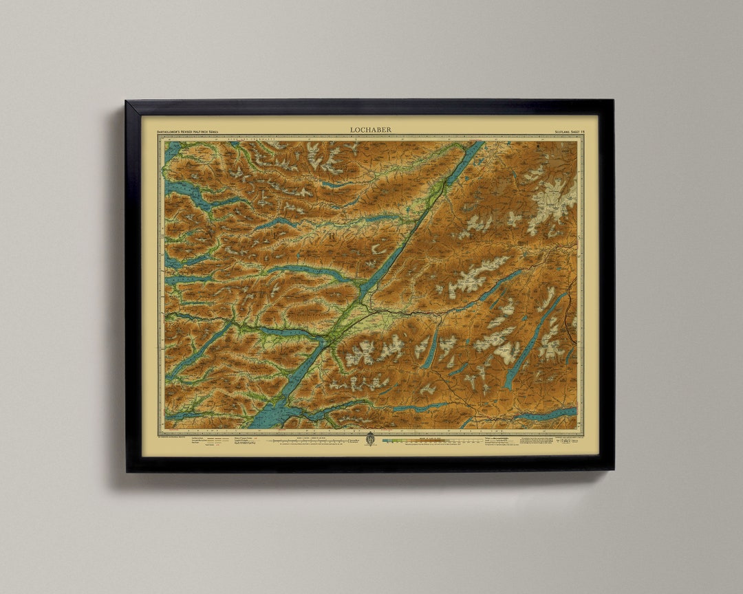 Lochaber Old Map | Fort Augustus, Invergarry, Fort William ...