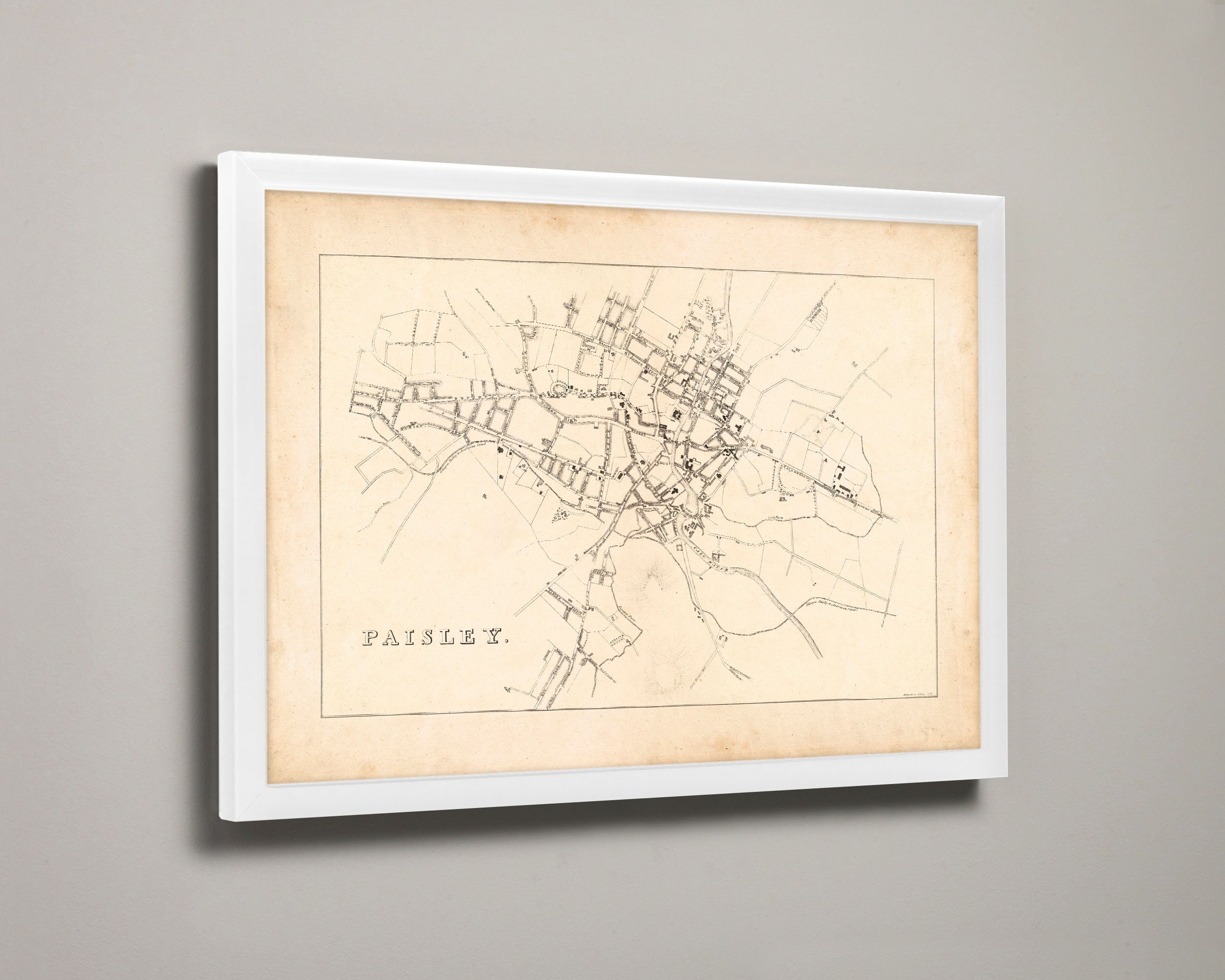 Old Map of Paisley Fine Art Print Vintage Town Survey in Renfrewshire ...