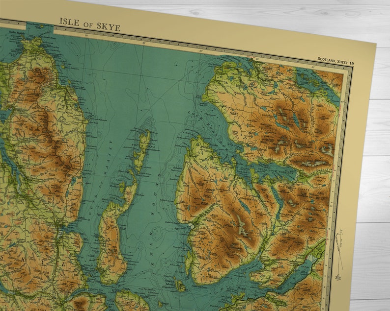 Old Map of Skye & Applecross | NC500 Portree, Raasay, Scalpay, Kyle ...
