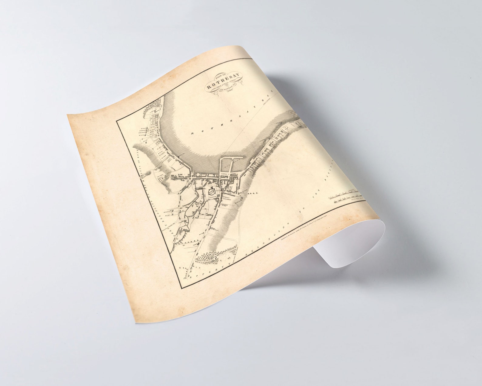 Old Map of Rothesay | Old Map Print | Rothesay Old Map, Rothesay ...