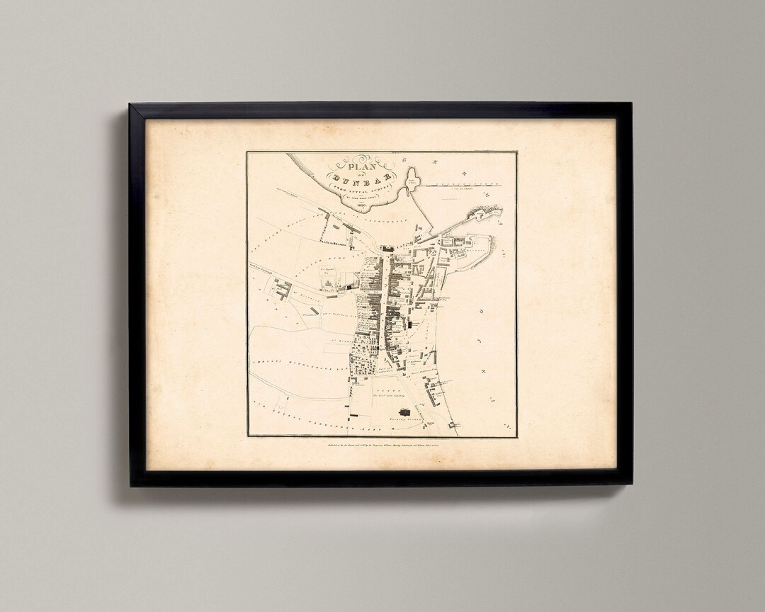 Old Map of Dunbar | Old Map Print | Dunbar Old Map, Dunbar Vintage Map ...