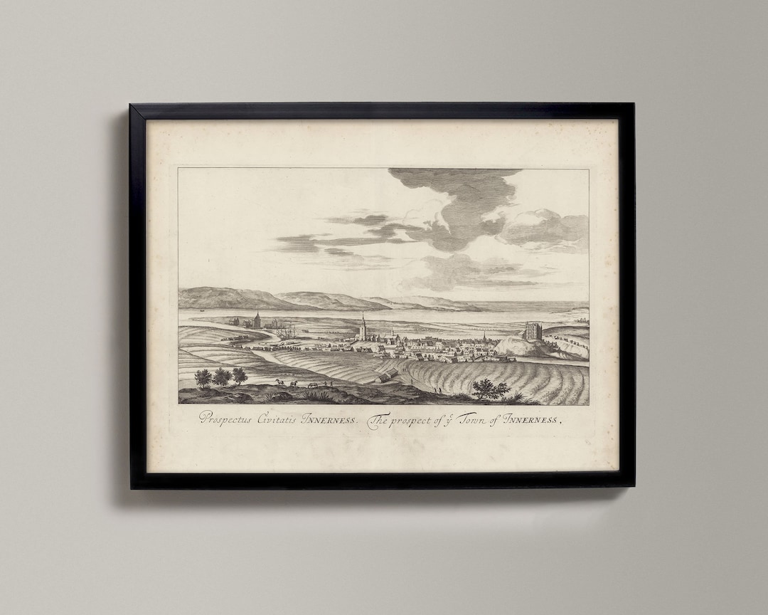 Inverness - the Prospect of Ye Town | Historical Scottish Town Drawing ...