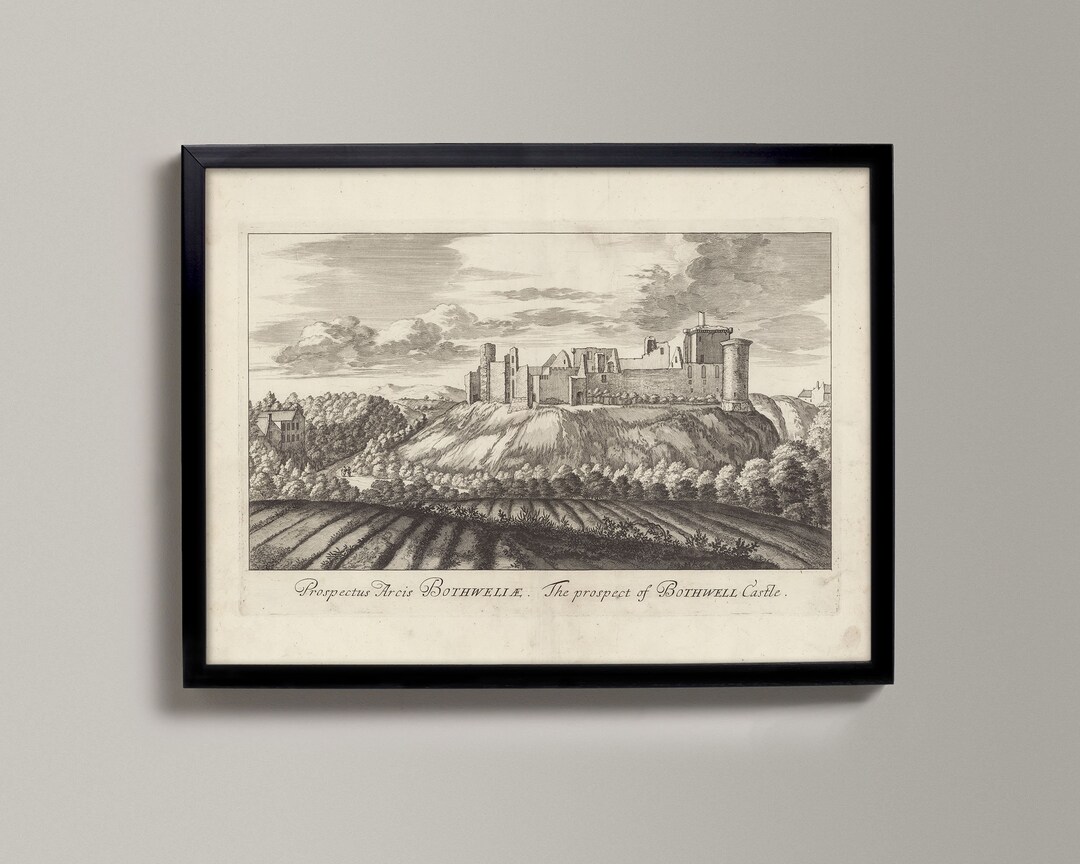 The Prospect of Bothwell Castle | Historical Scottish Town Drawing ...